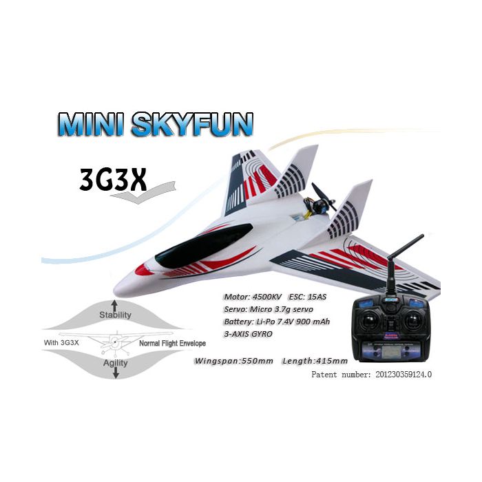 Mini Skyfun Delta Wing 4Ch RC Plane With Auto Pilot RTF 2.4GHz